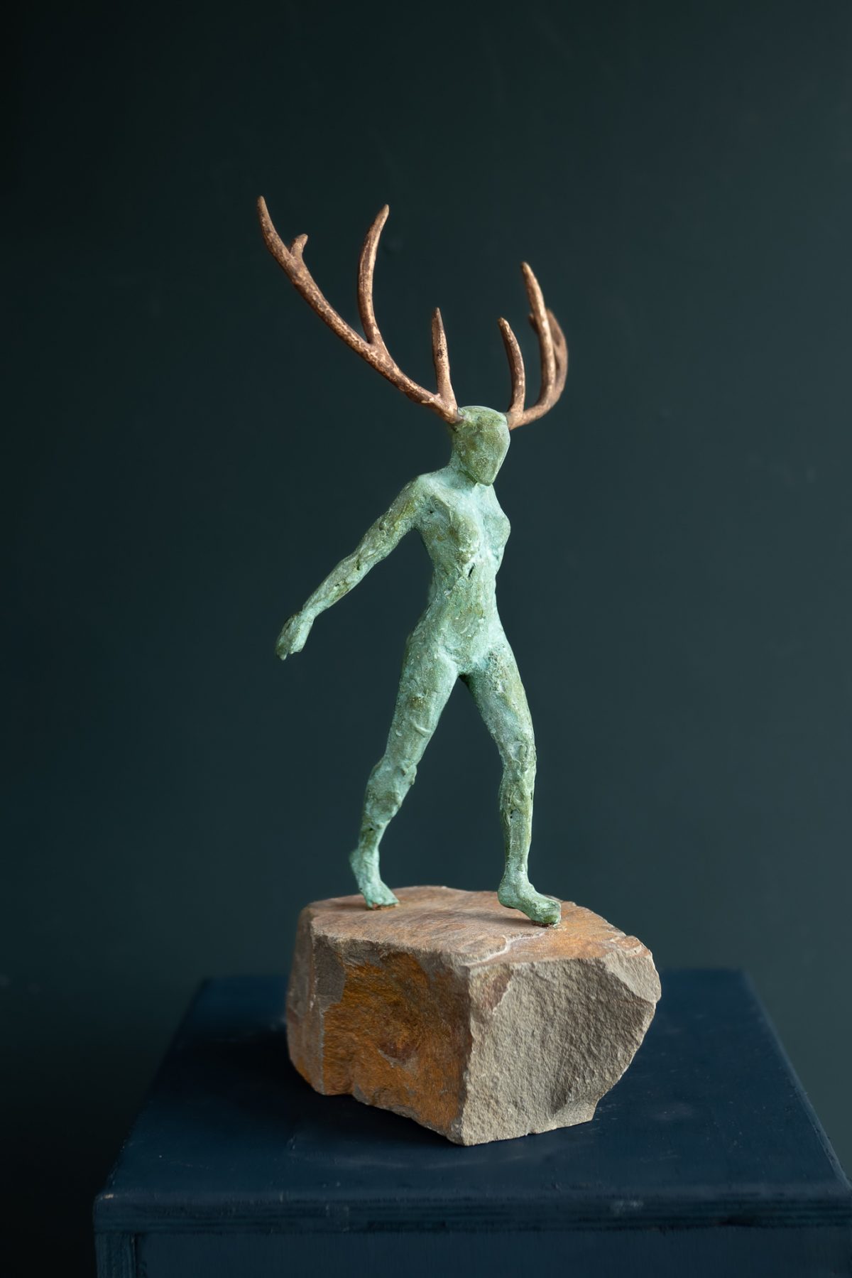Horned Goddess in Bronze by Adam Pomeroy for Kilbaha Gallery