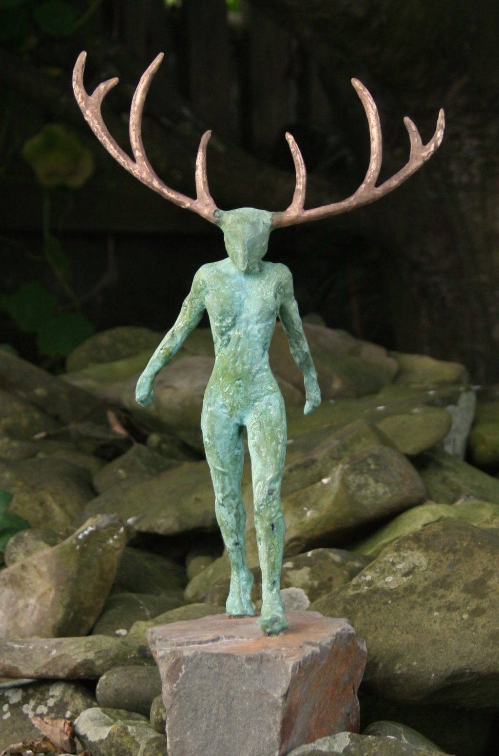 Horned Goddess in Bronze by Adam Pomeroy for Kilbaha Gallery