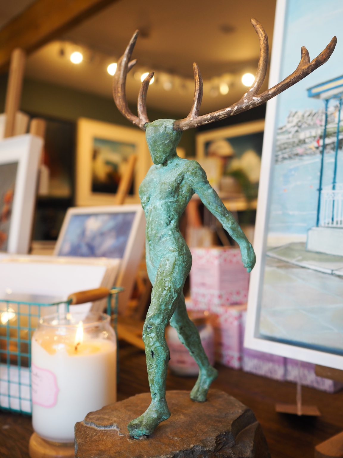 Horned Goddess in Bronze by Adam Pomeroy for Kilbaha Gallery