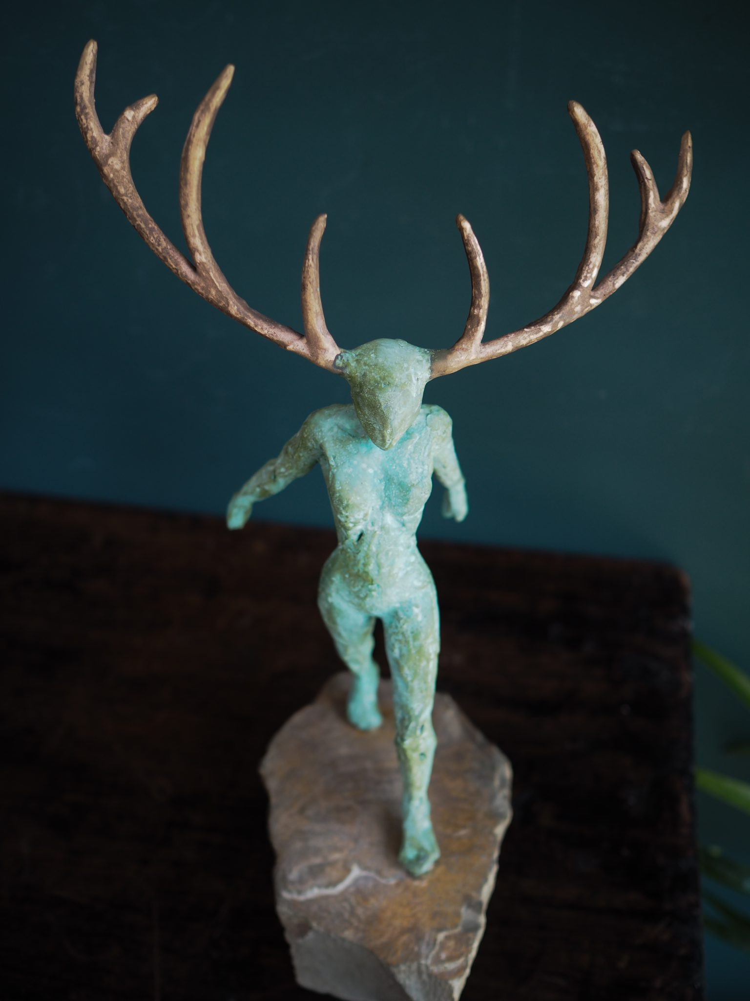 Horned Goddess in Bronze by Adam Pomeroy for Kilbaha Gallery