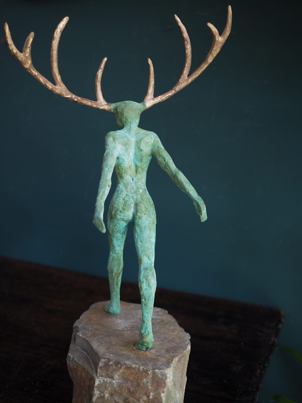 Horned Goddess in Bronze by Adam Pomeroy for Kilbaha Gallery