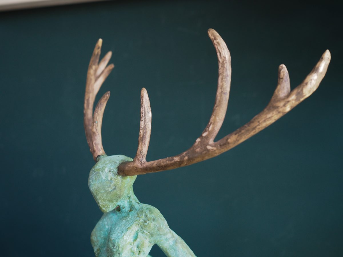 Horned Goddess in Bronze by Adam Pomeroy for Kilbaha Gallery