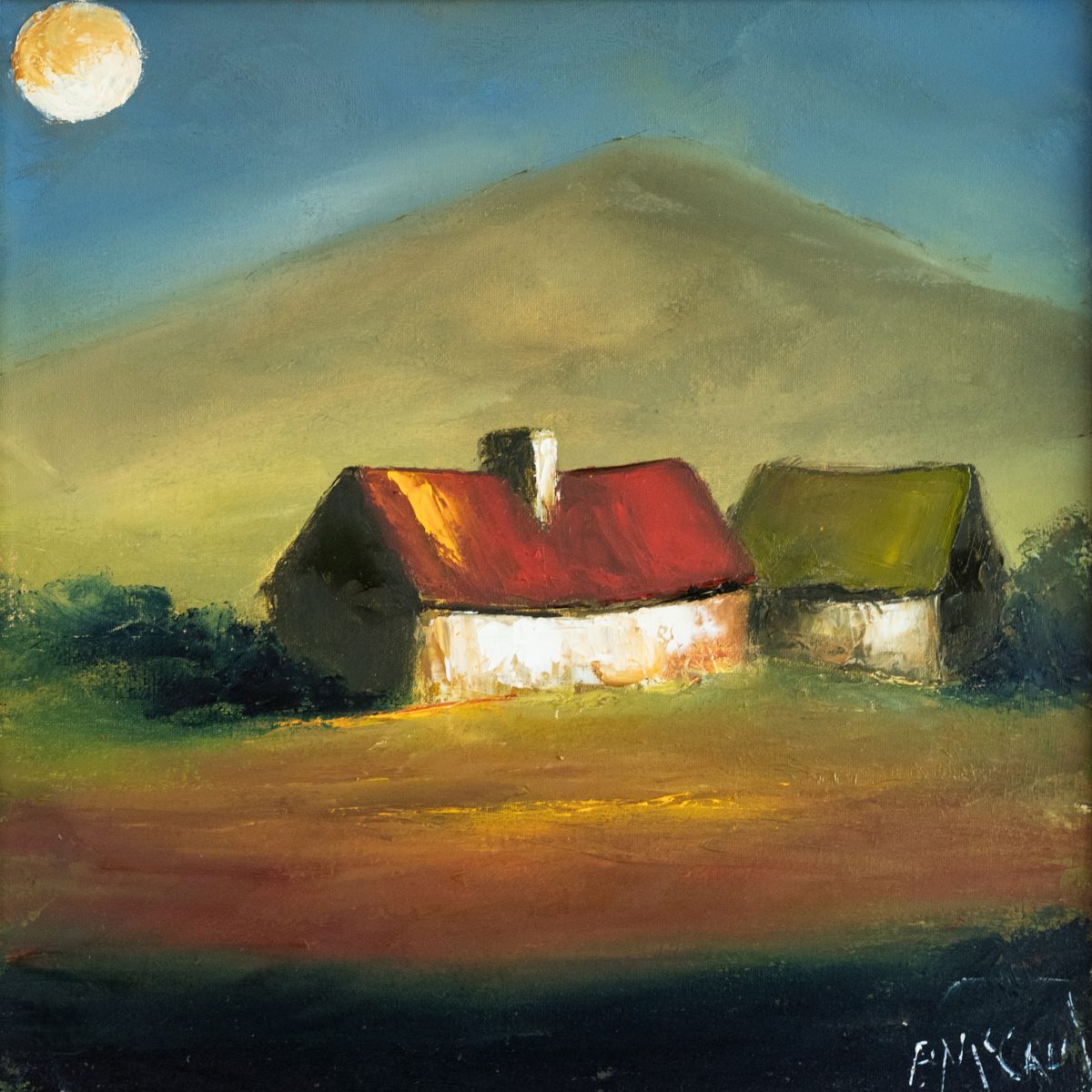 Moonlit Cottage by Padraig McCaul for Kilbaha Gallery